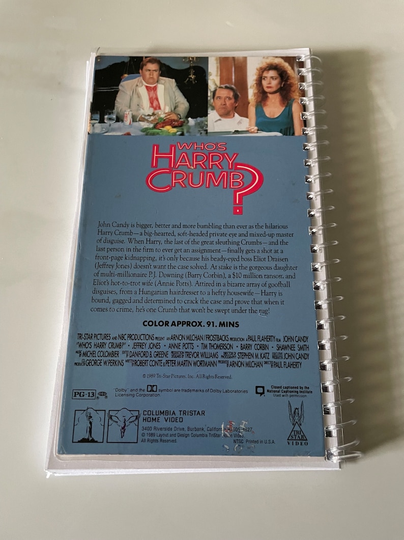 Who’s Harry Crumb? Movie VHS Upcycled Spiral Bound Notebook Journal ...