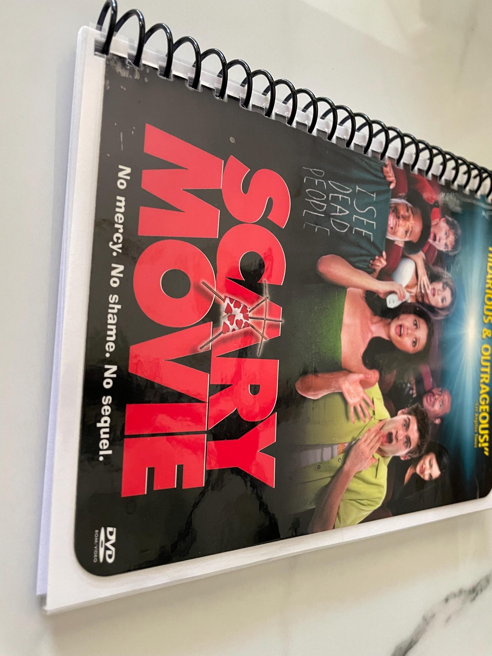 Scary Movie Movie DVD Upcycled Spiral Bound Notebook Journal Vintage Gift Ideas Anna Faris ...
