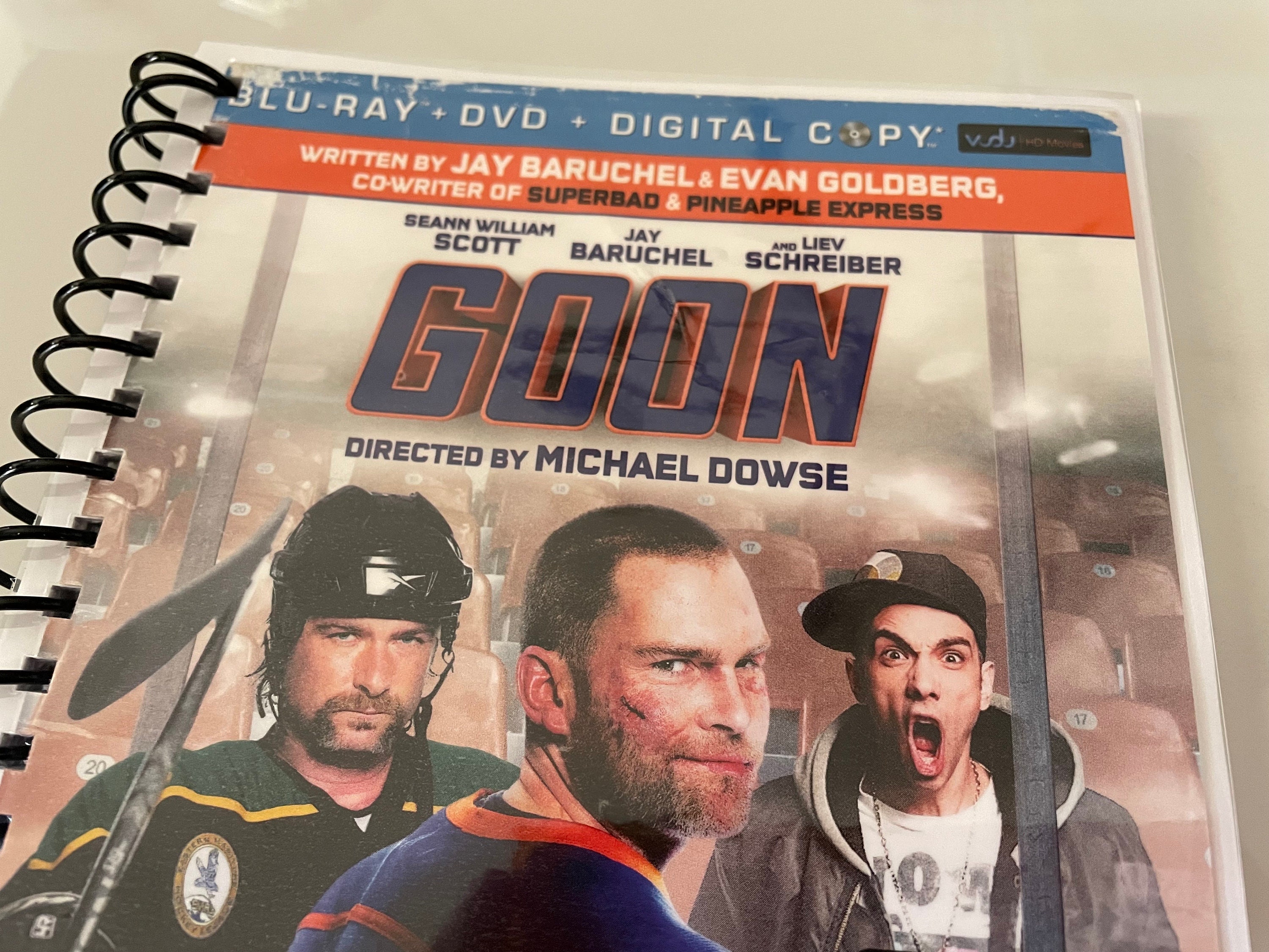 Goon Movie Blu Ray DVD Upcycled Spiral Bound Notebook Journal Vintage ...
