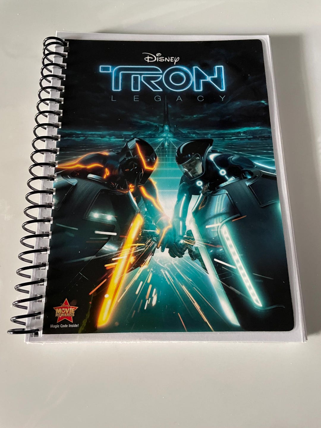Disney Tron Legacy Movie DVD Upcycled Spiral Bound Notebook Journal ...