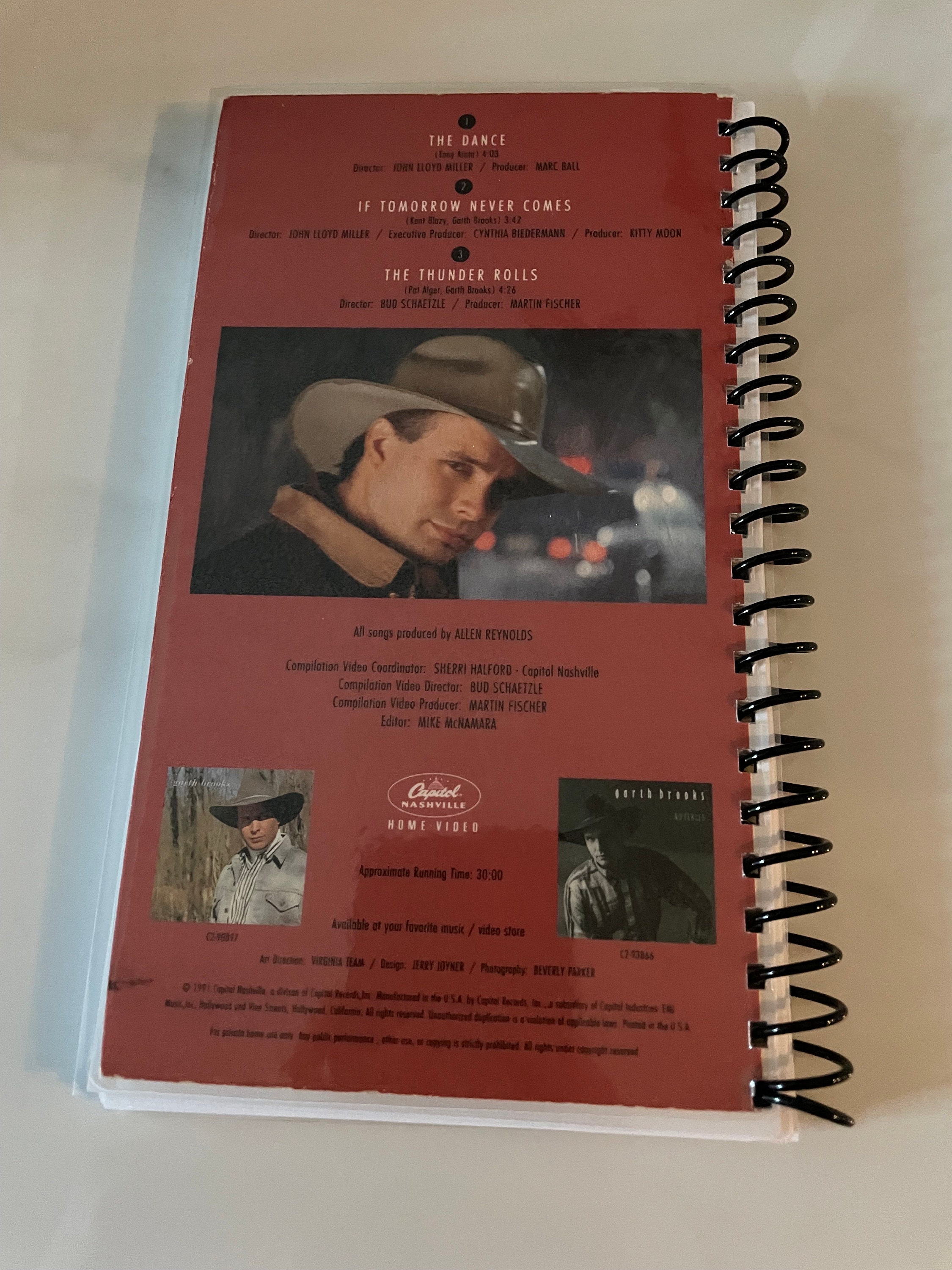 Garth Brooks Music Videos CMT VHS Upcycled Spiral Bound Notebook ...