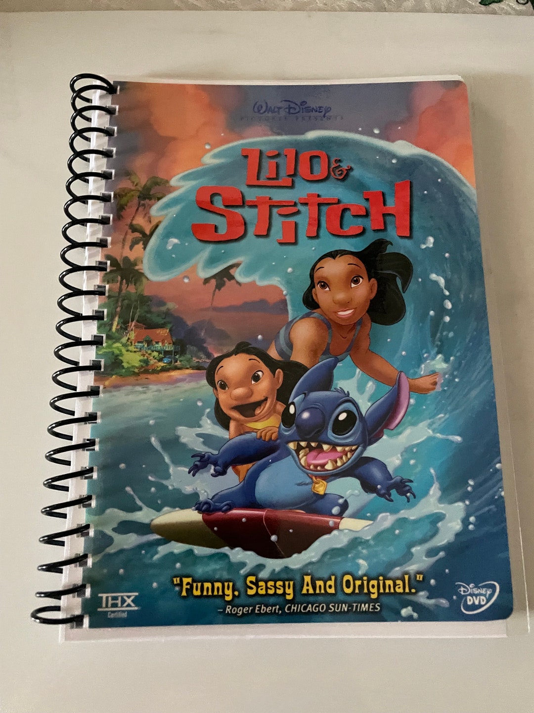 Disneys Lilo & Stitch Movie DVD Upcycled Spiral Bound Notebook Journal ...