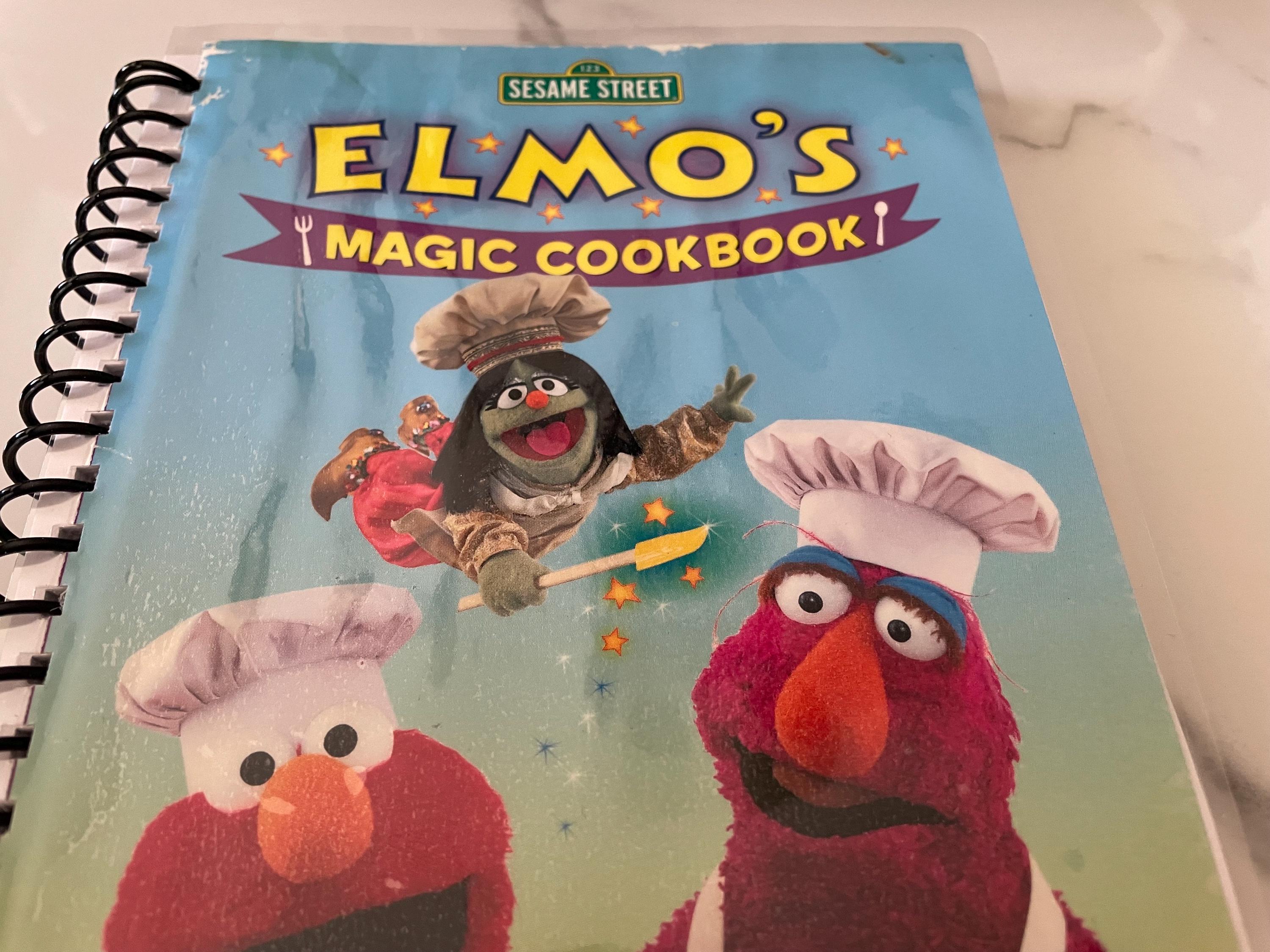 Seasame Street Elmos Magic Cookbook VHS Movie Upcycled Spiral Bound ...