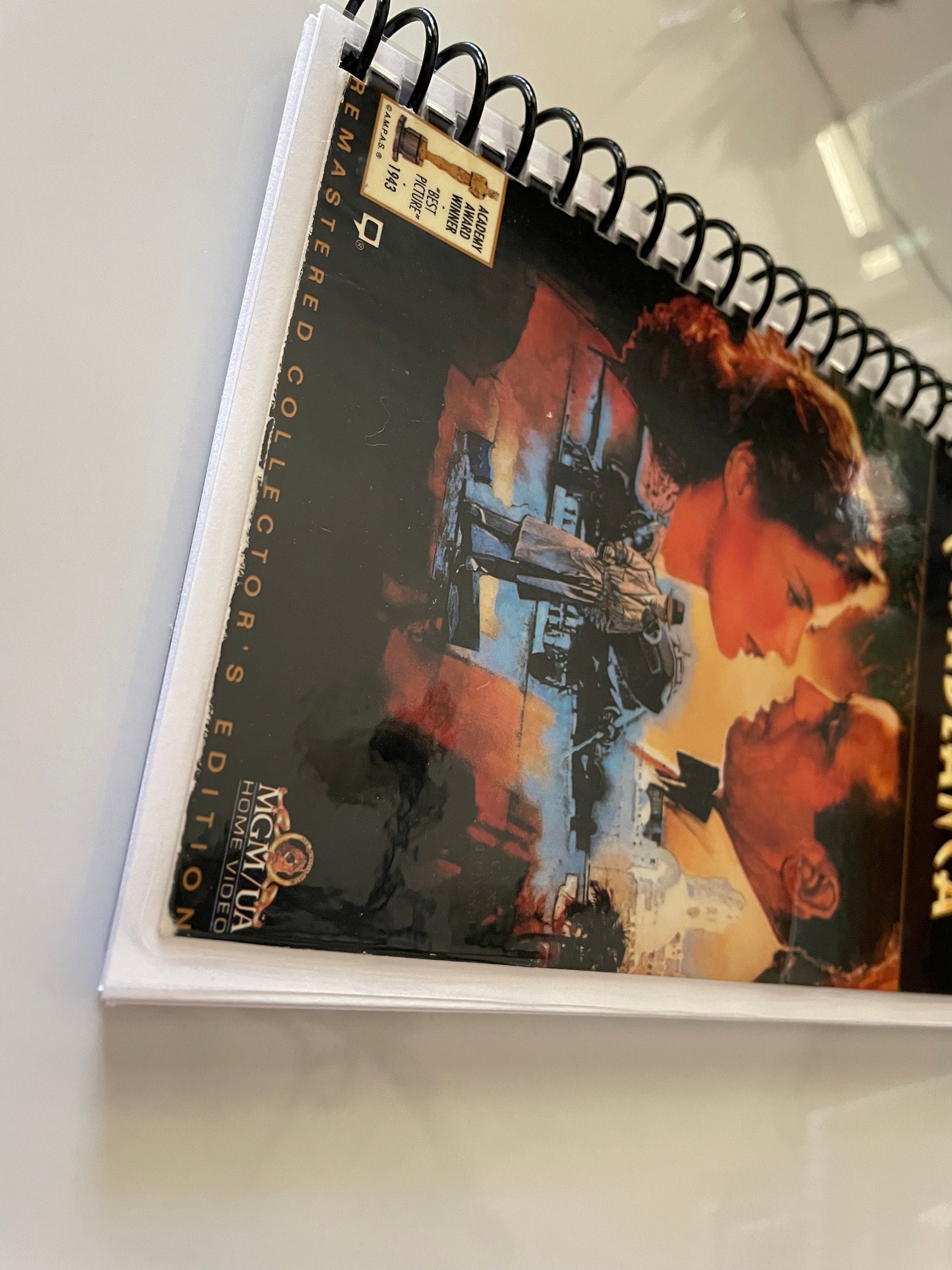 Casablanca Movie VHS Upcycled Spiral Bound Notebook Journal Vintage Humphrey Bogart Ingrid ...