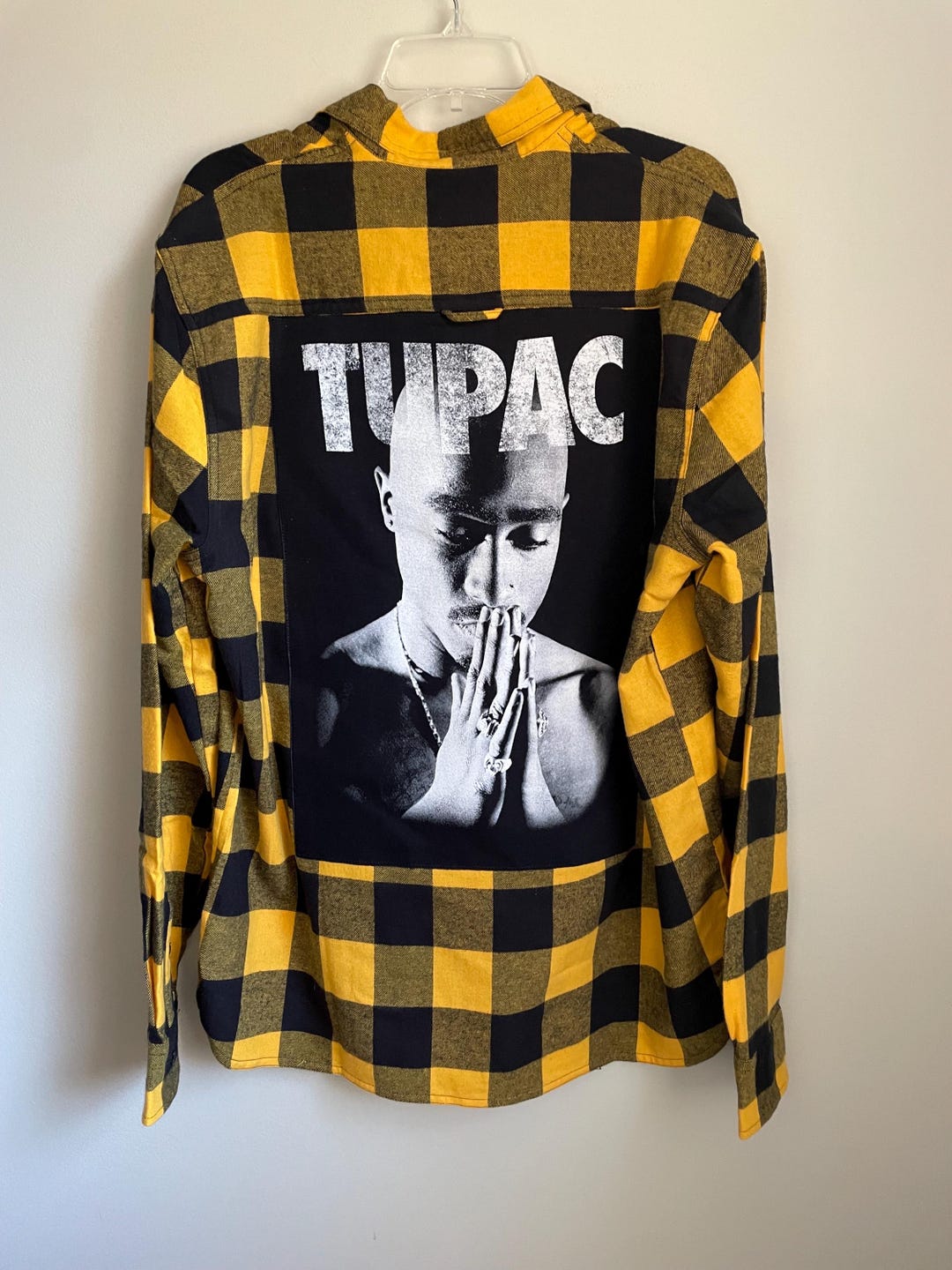 Tupac Shakur Recycled and Upcycled T-shirt Mens Fit Size Medium Flannel ...