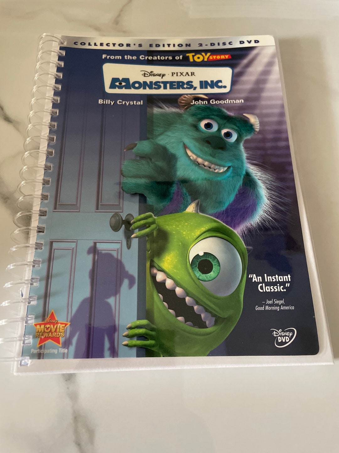 Disneys Monsters Inc Movie DVD Upcycled Spiral Bound Notebook Journal ...