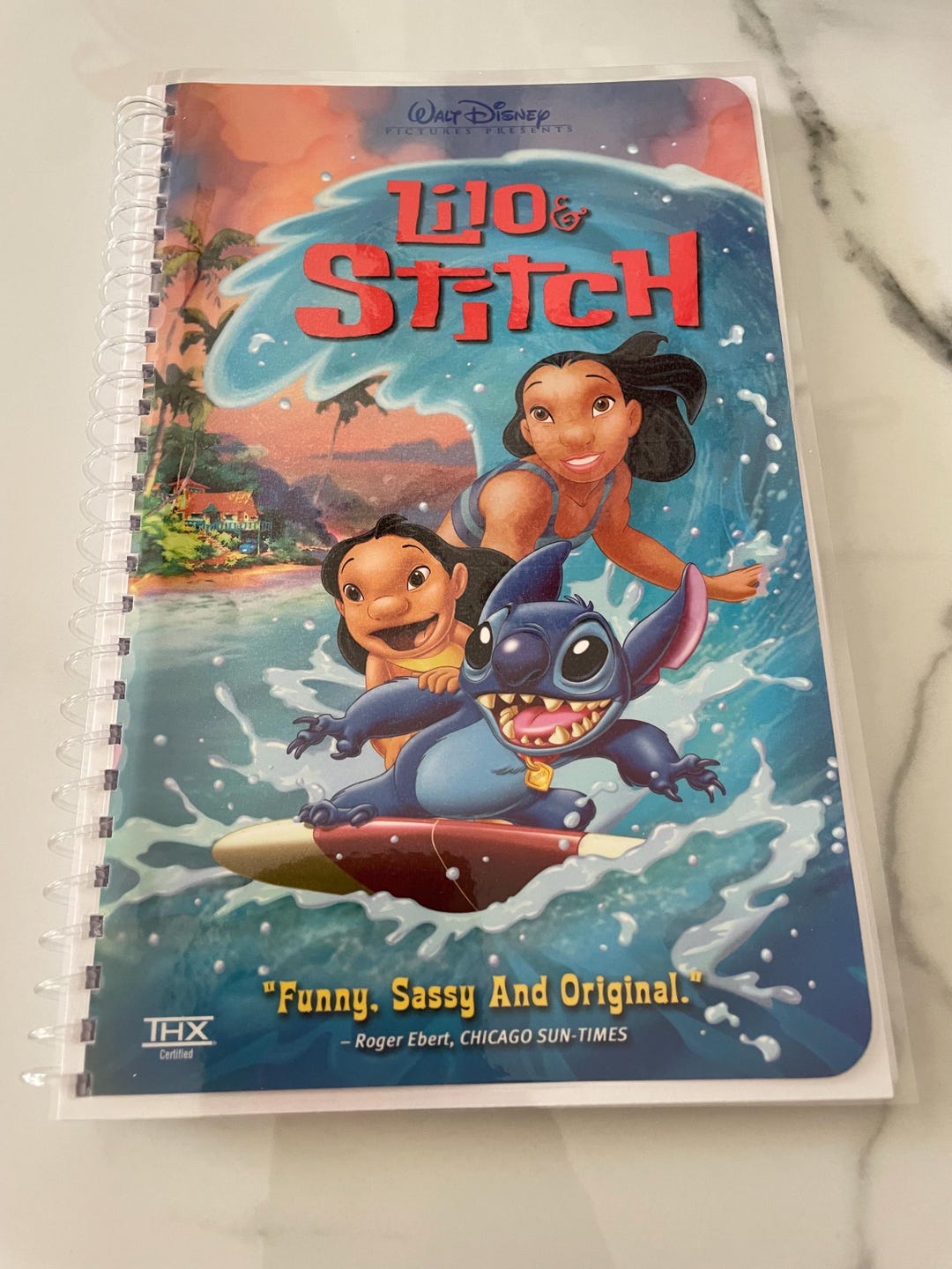 Disneys Lilo & Stitch Movie VHS Video Upcycled Spiral Bound Notebook ...