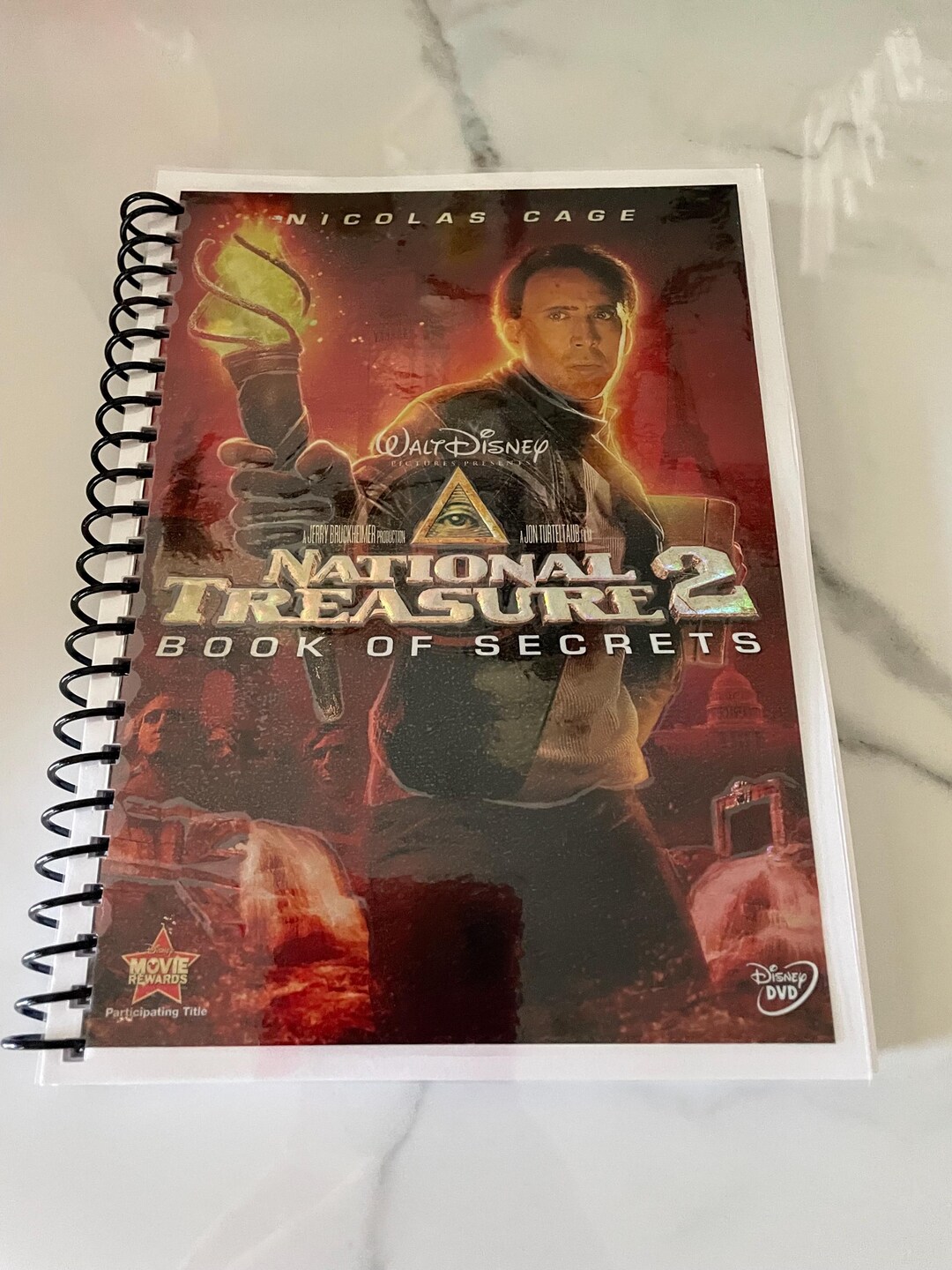 Disneys National Treasure 2 Book of Secrets Movie DVD Upcycled Spiral ...