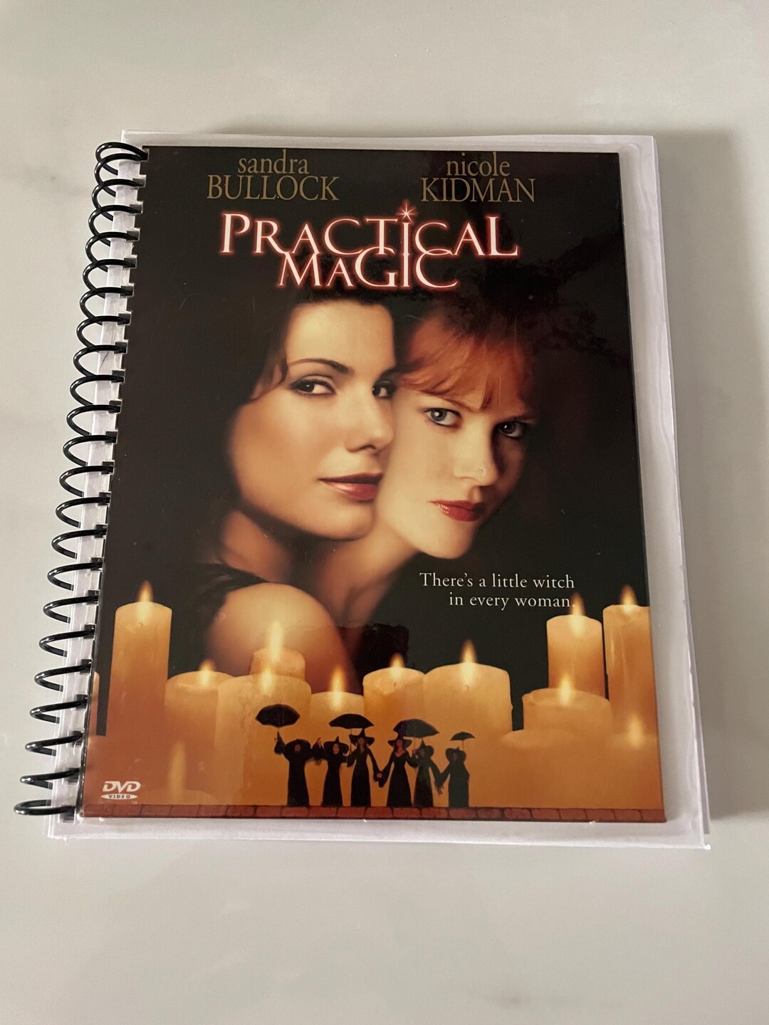 Practical Magic Movie DVD Upcycled Spiral Bound Notebook Journal Vintage Gift Idea 90s Sandra ...