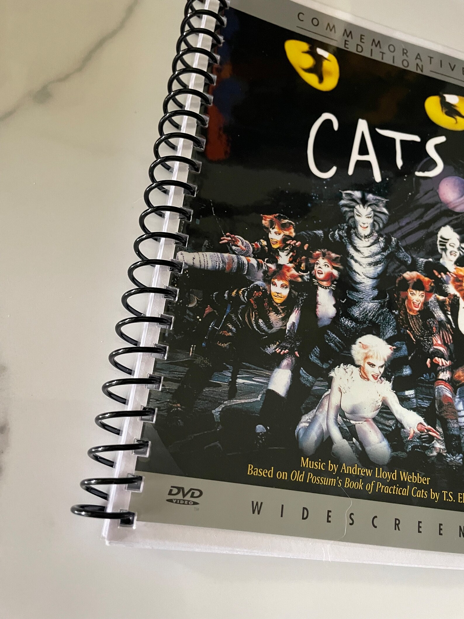Broadway Musical Cats Movie DVD Upcycled Spiral Bound Notebook Journal ...