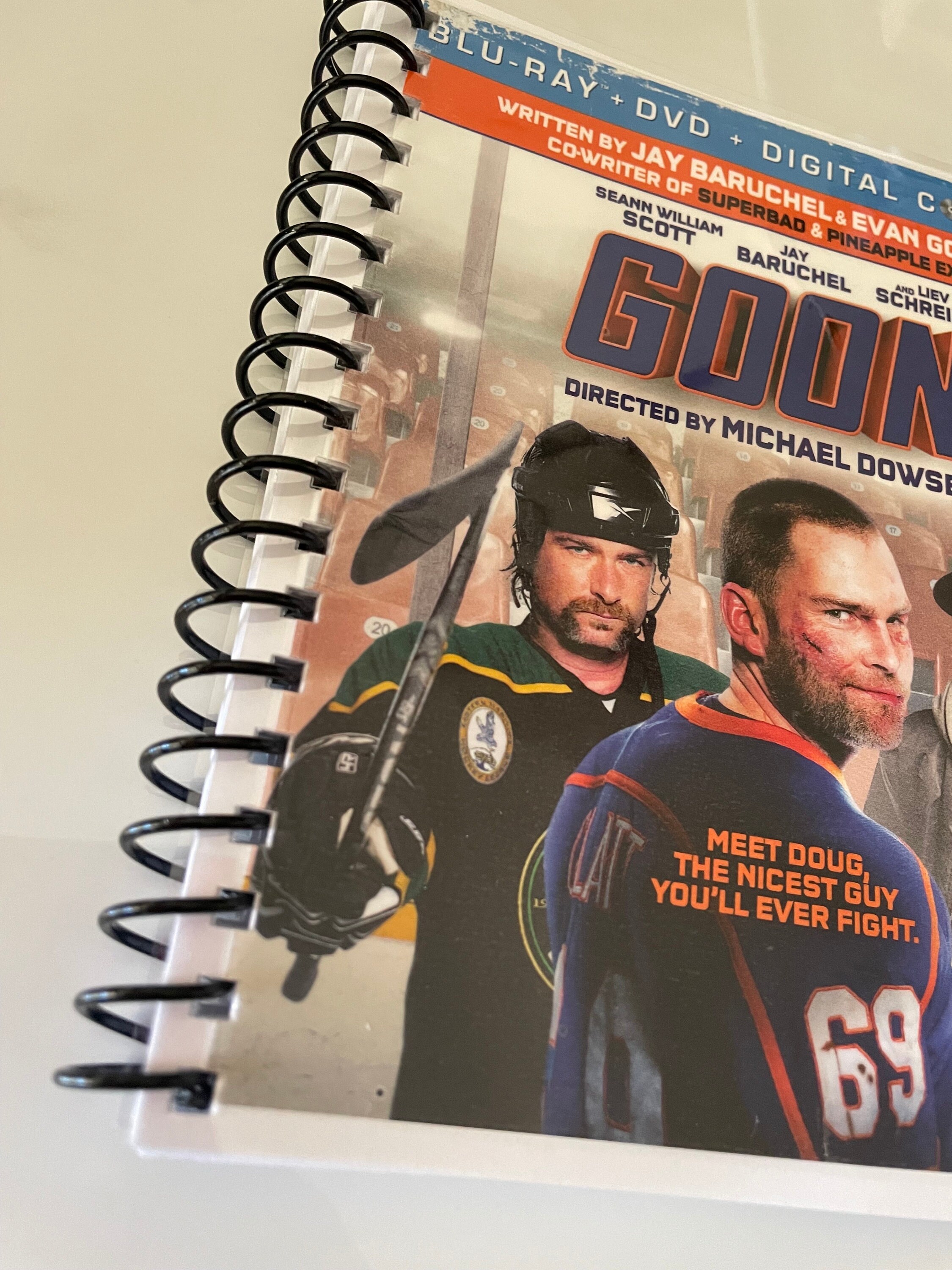 Goon Movie Blu Ray DVD Upcycled Spiral Bound Notebook Journal Vintage ...