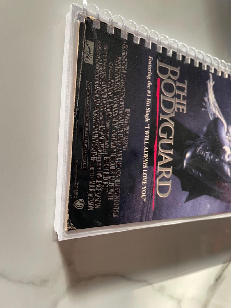 The Bodyguard 90s Movie VHS Video Upcycled Spiral Bound Notebook ...