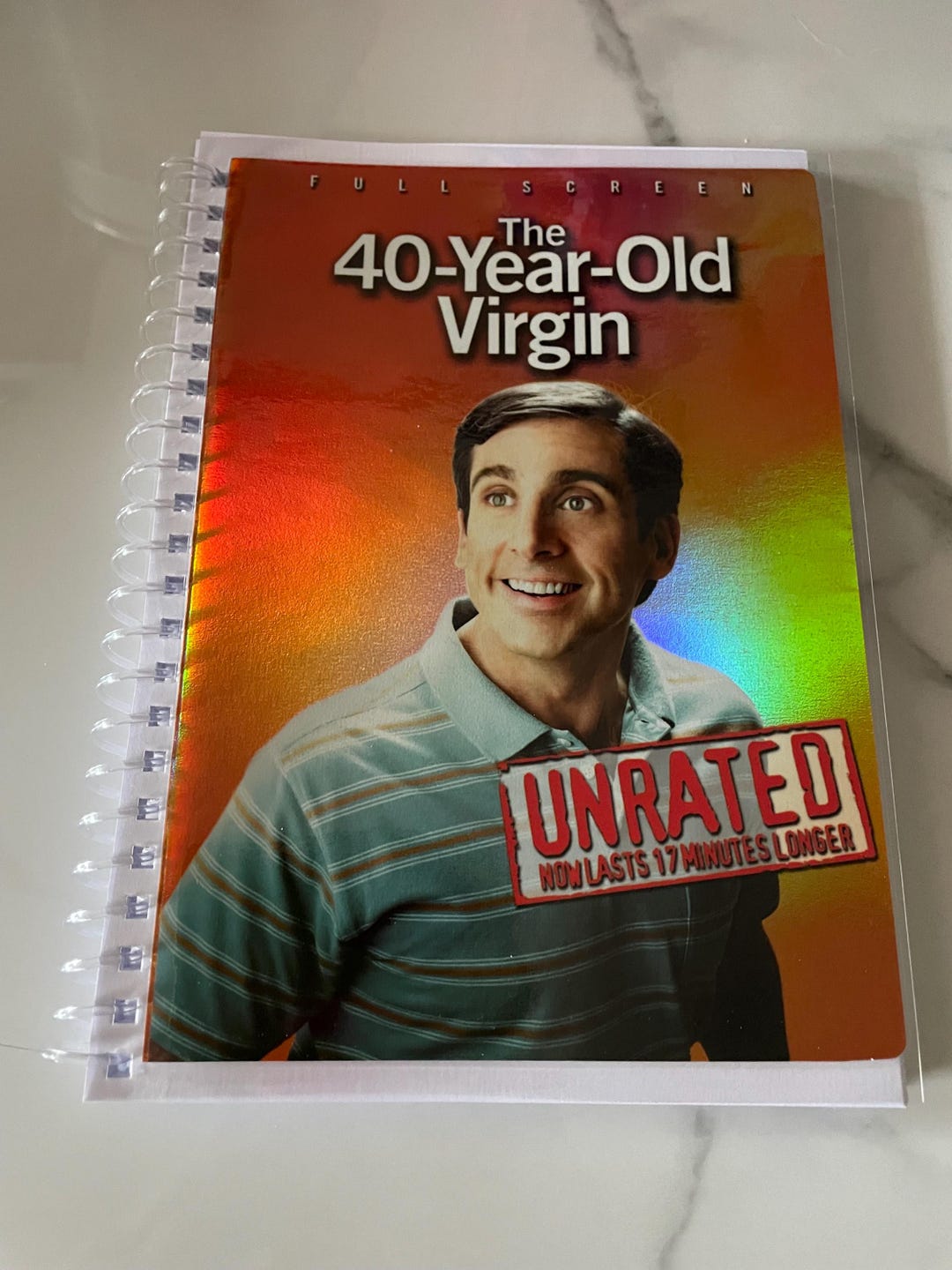 The 40 Year Old Virgin Movie DVD Upcycled Spiral Bound Notebook Journal ...
