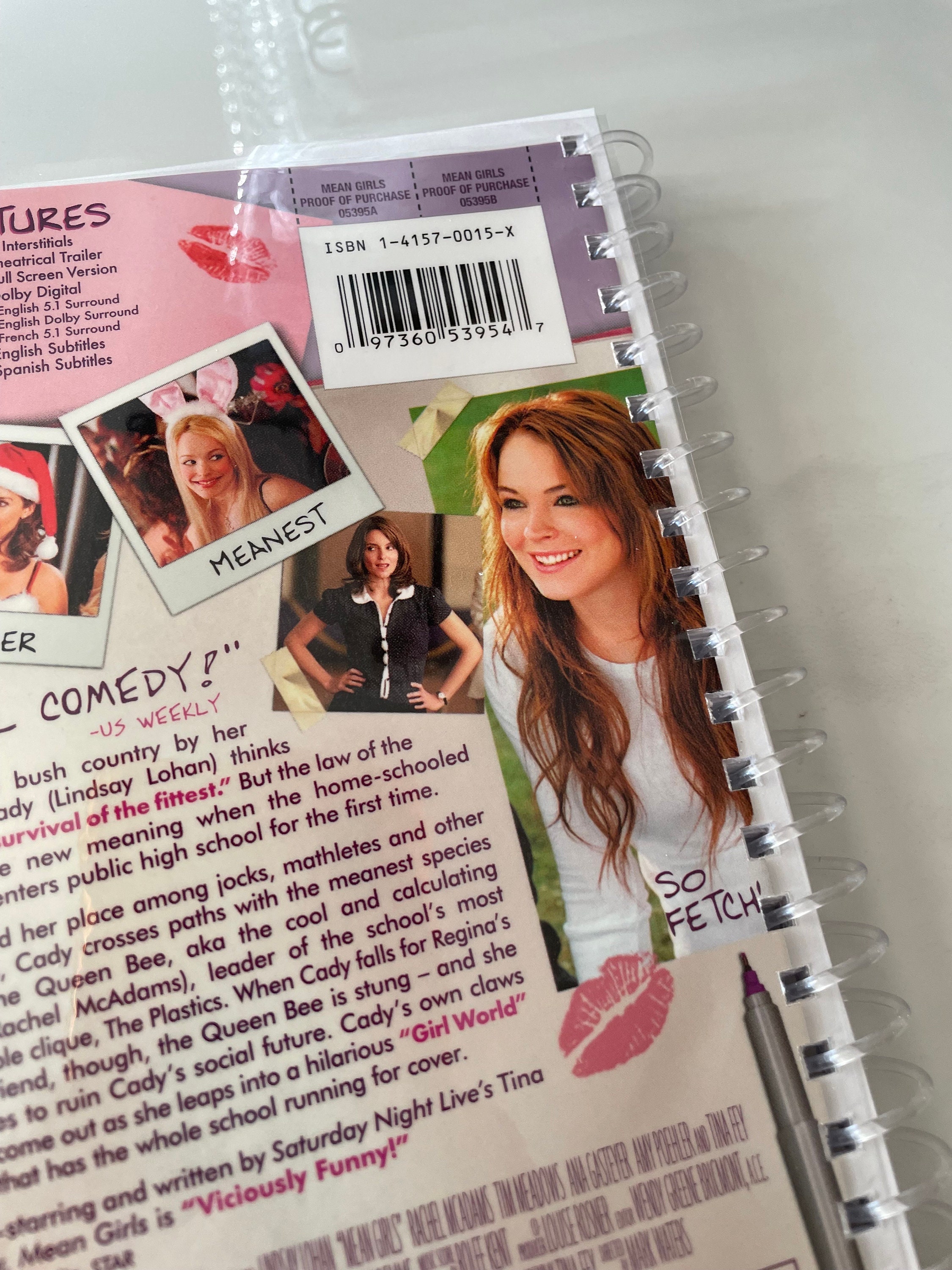Mean Girls Movie DVD Upcycled Spiral Bound Notebook Notepad Journal ...