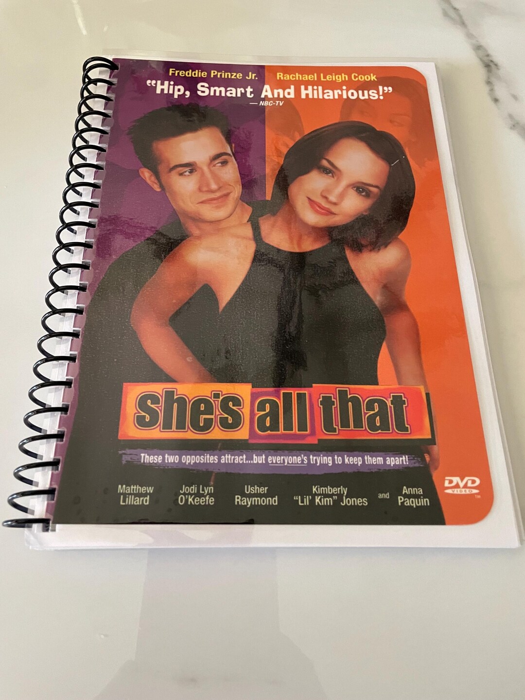 Shes All That Movie DVD Upcycled Spiral Bound Notebook Journal Vintage ...