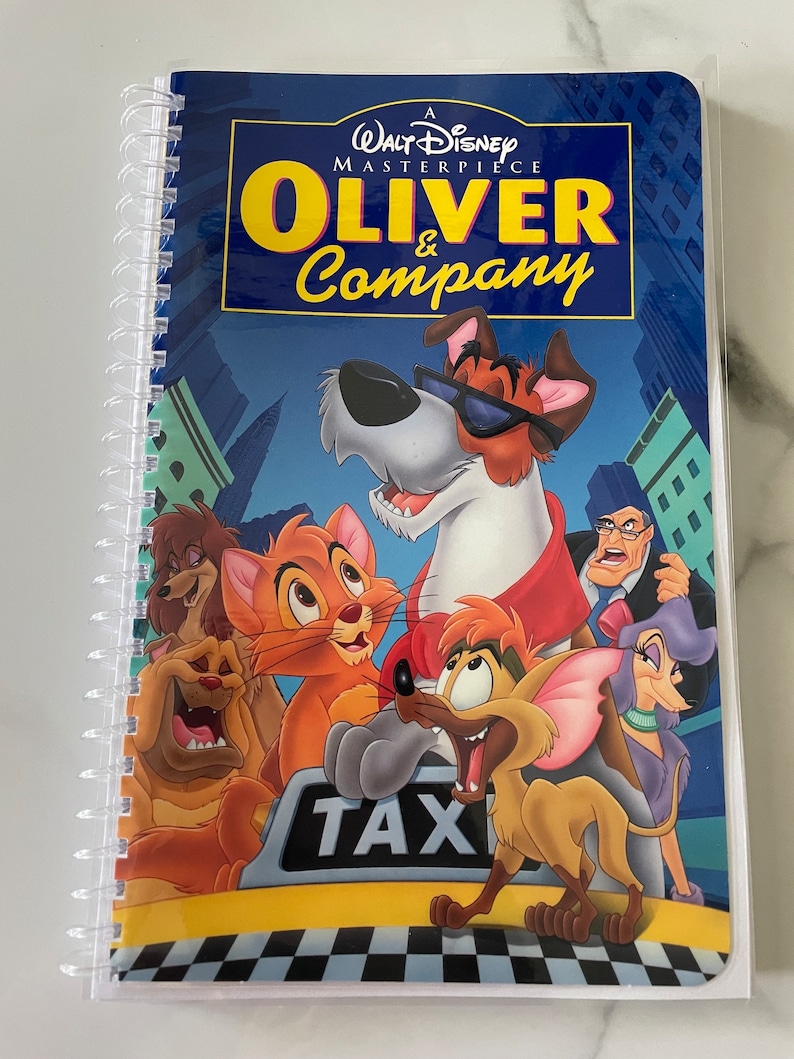 Walt Disney Oliver and Company Movie VHS Upcycled Spiral Bound Notebook ...