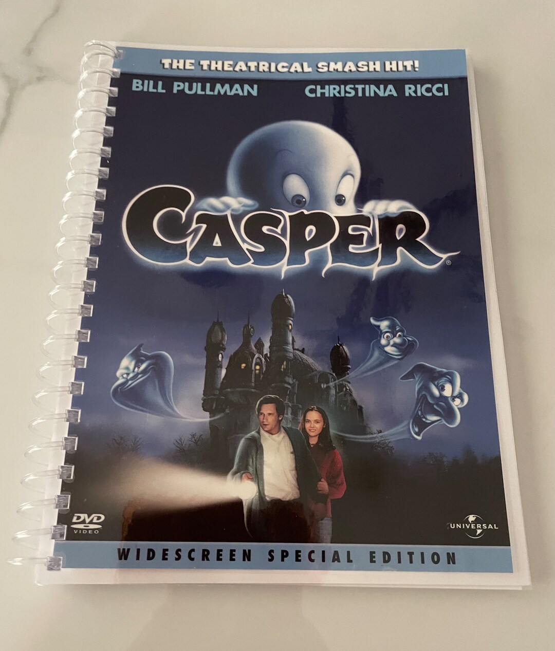 Casper Bill Pullman Christina Ricci 90s Movie DVD Upcycled Spiral Bound ...