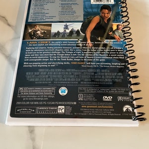 Lara Croft Tomb Raider Movie DVD Angelina Jolie Upcycled Spiral Bound ...