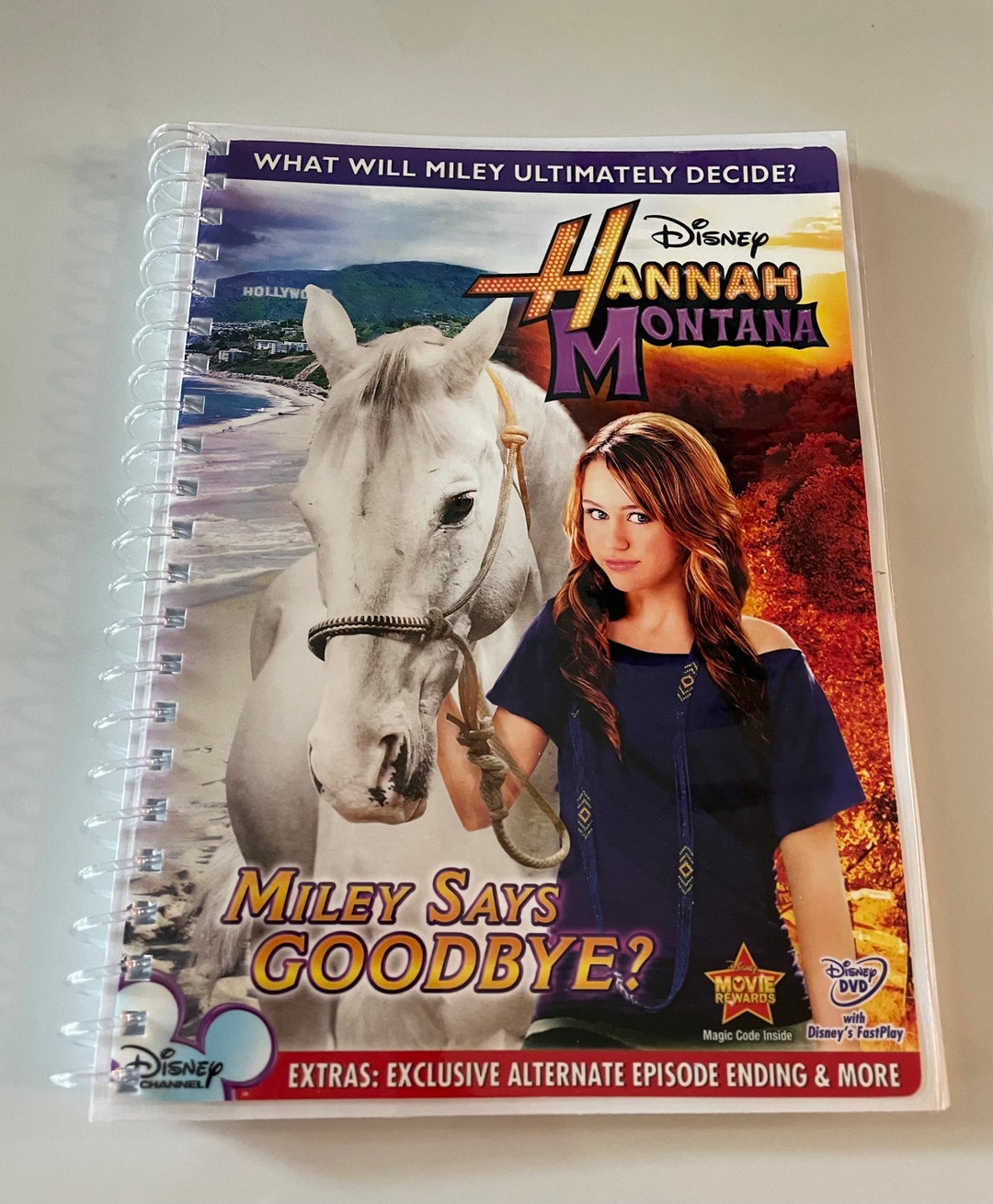 Hannah Montana Miley Says Goodbye TV Show DVD Upcycled Spiral Bound ...