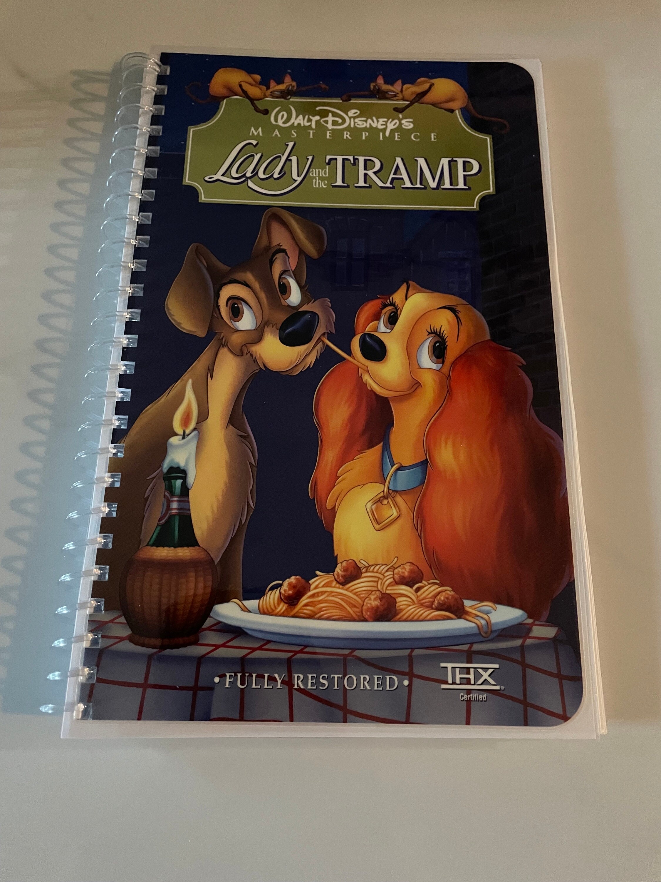 Disneys Lady and the Tramp Animated VHS Upcycled Spiral Bound - Etsy