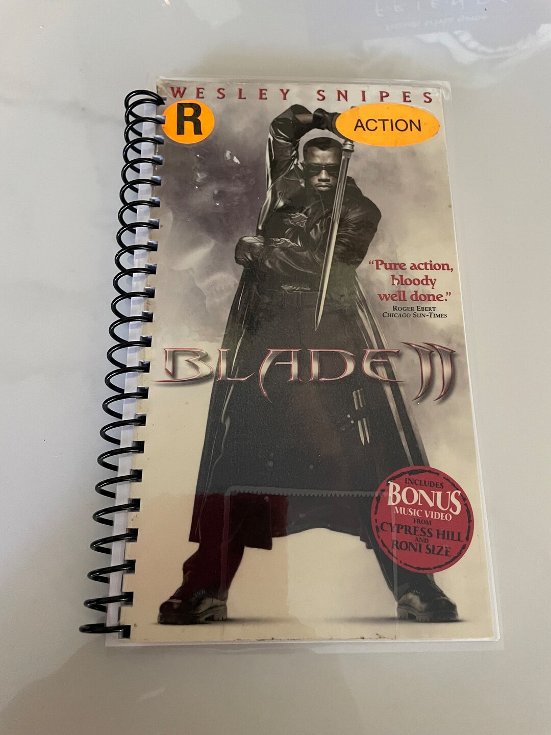 Blade 2 2002 Wesley Snipes Movie VHS Upcycled Spiral Bound Notebook ...