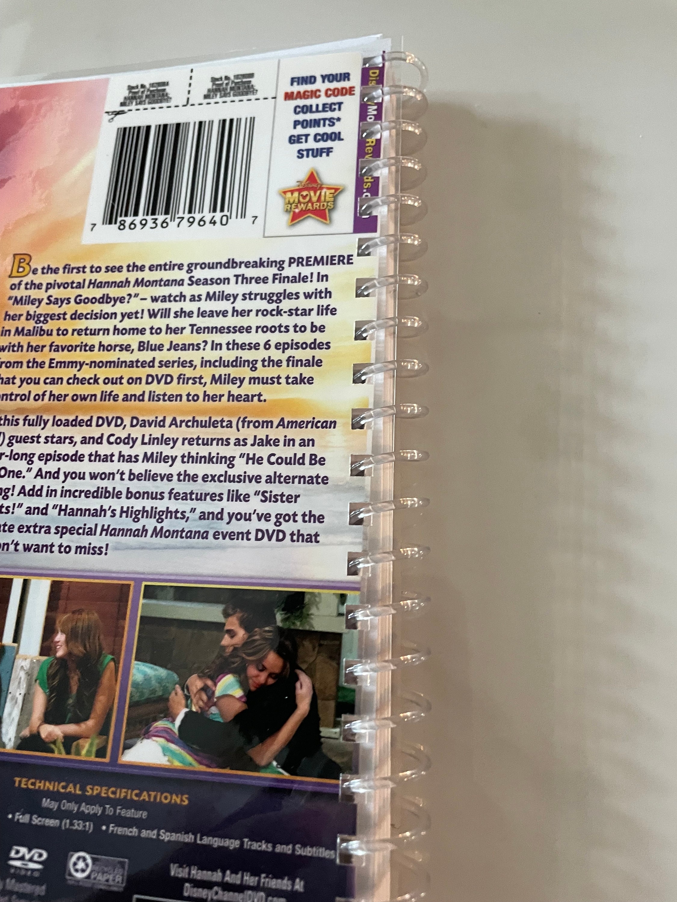 Hannah Montana Miley Says Goodbye Tv Show Dvd Upcycled Spiral Bound