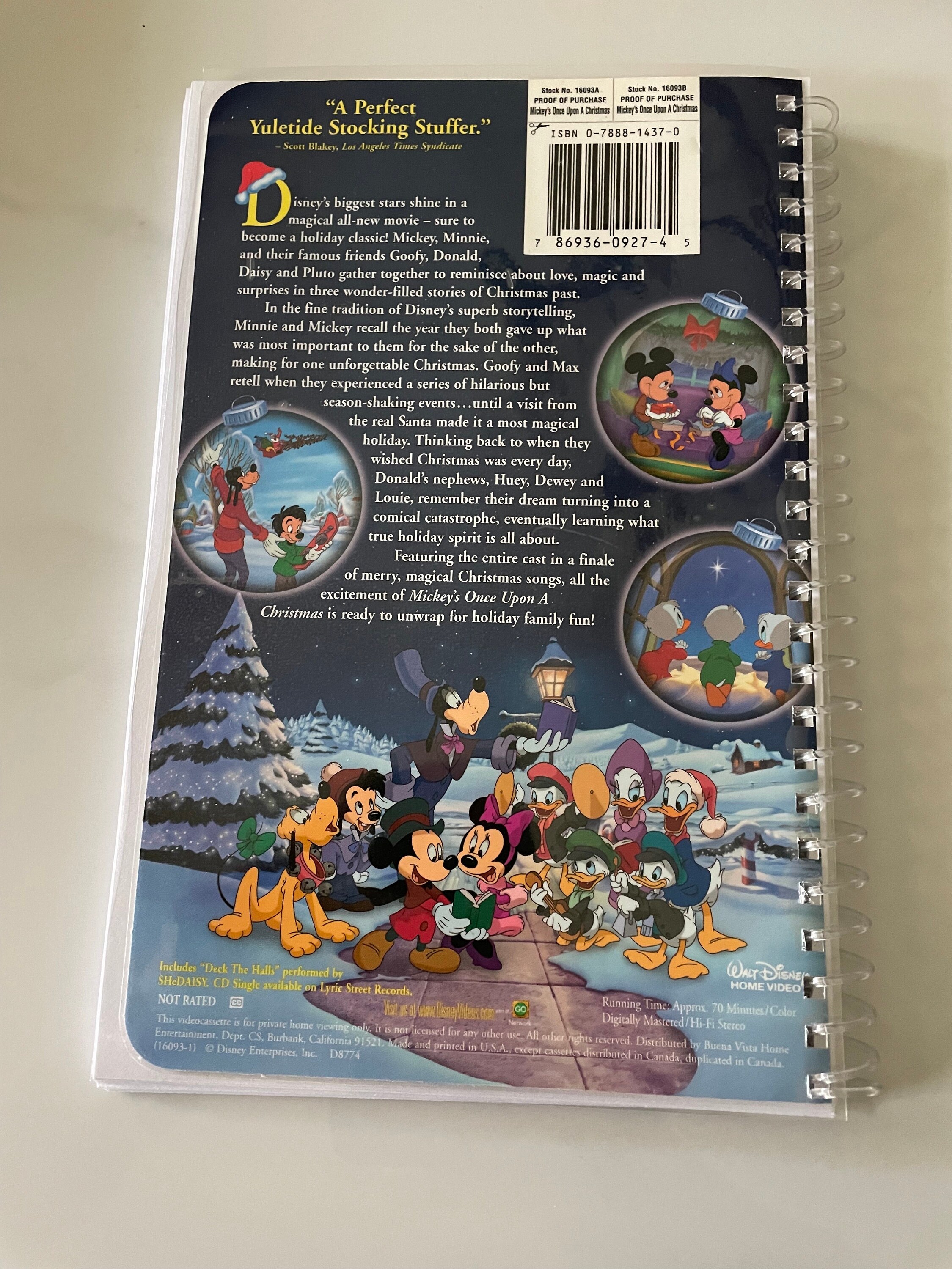 Disneys Mickey Mouse Once Upon a Christmas Movie VHS Upcycled - Etsy