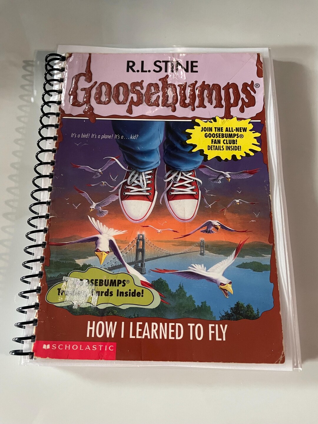 RL Stine Goosebumps How I Learned to Fly Book Upcycled Spiral Bound ...
