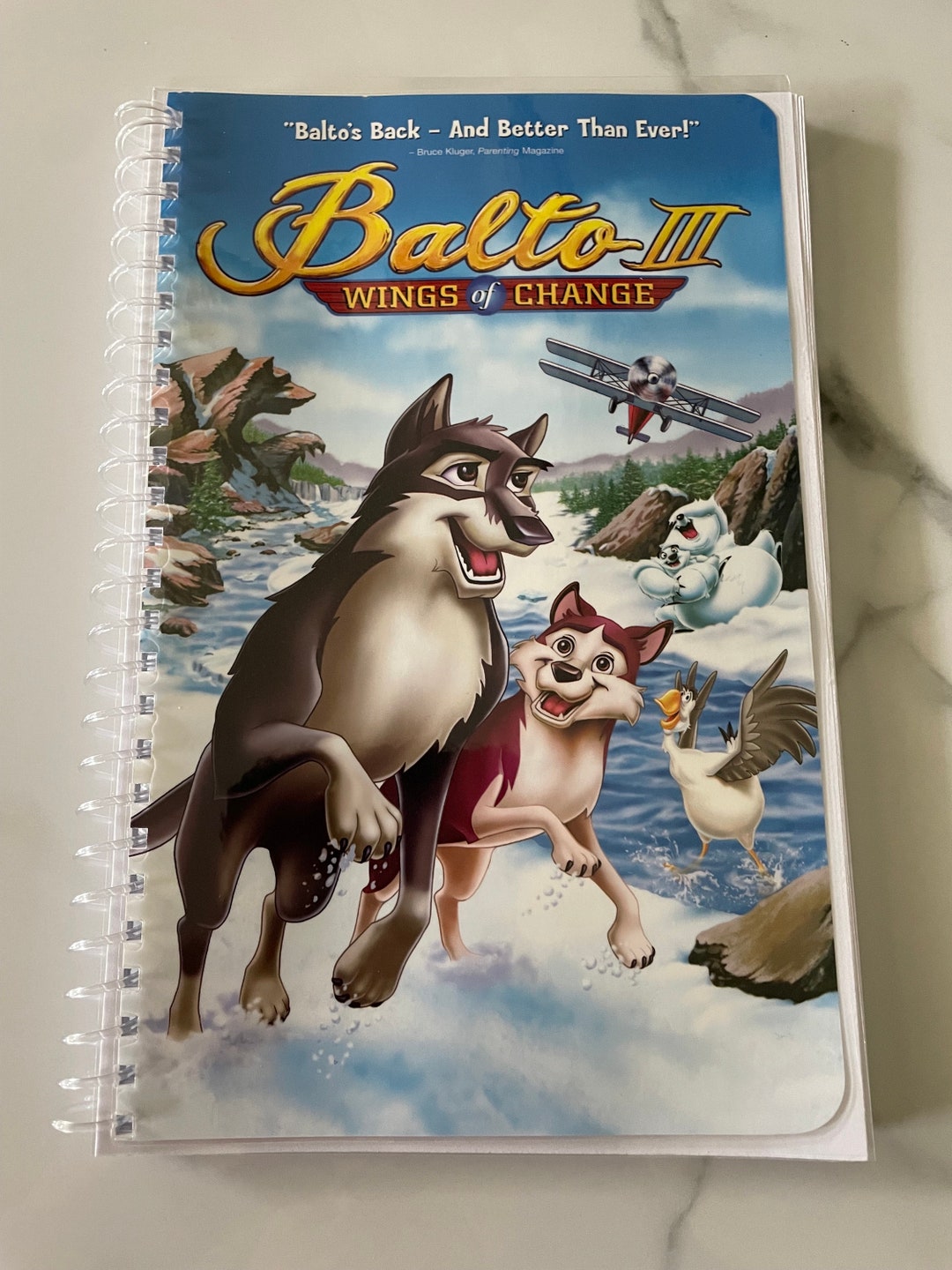 Balto 3 Wings of Change 2004 Movie VHS Upcycled Spiral Bound Notebook ...