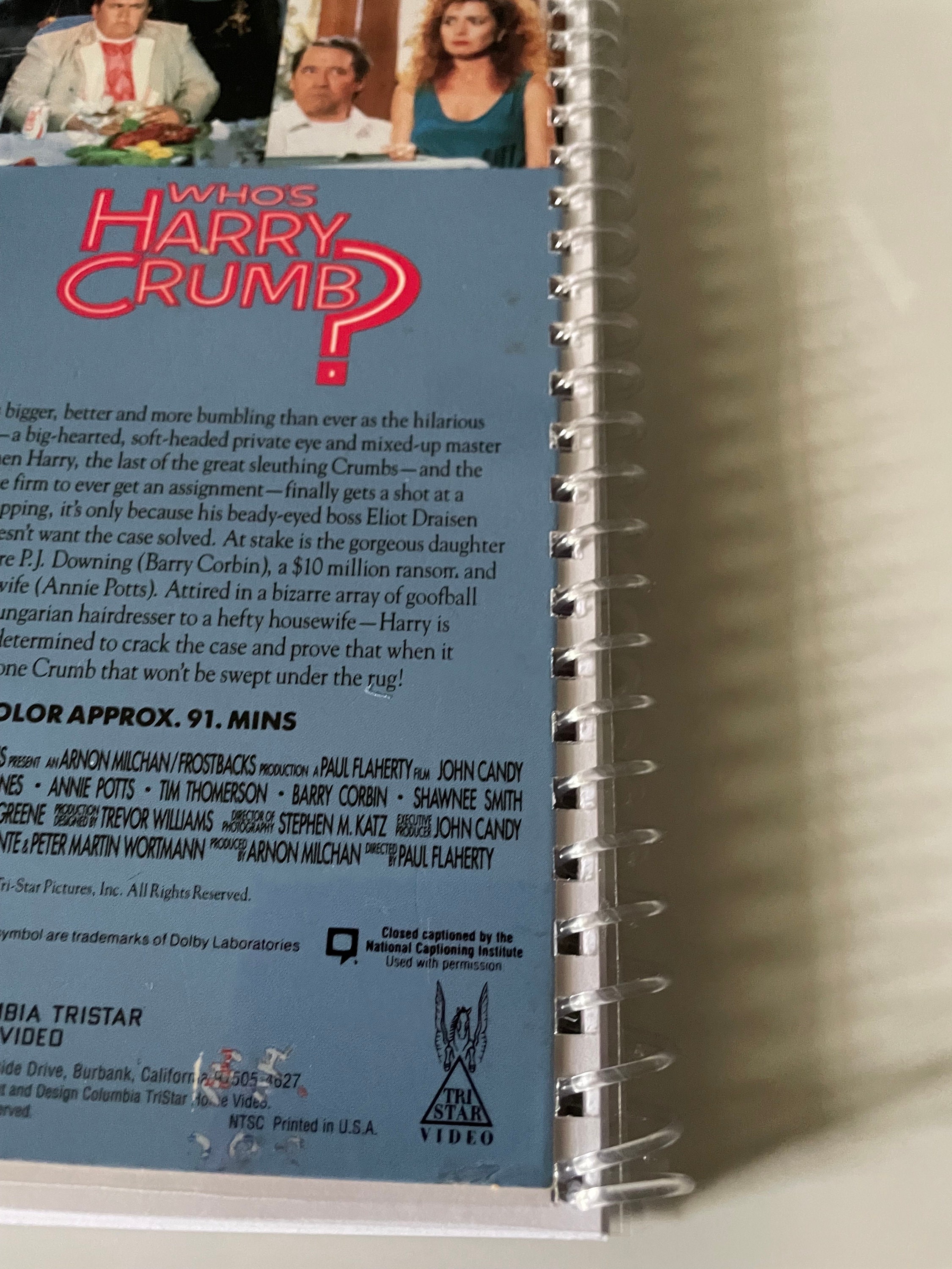 Who’s Harry Crumb? Movie VHS Upcycled Spiral Bound Notebook Journal ...