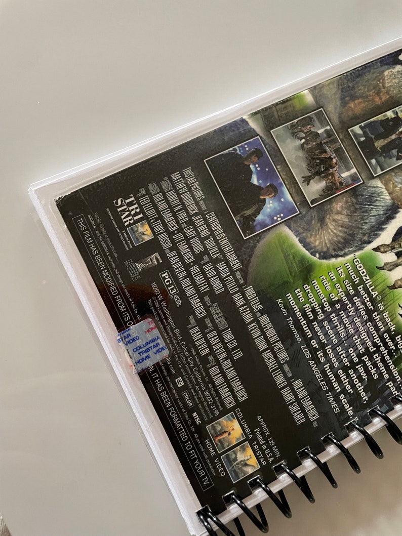 Godzilla 90s Movie VHS Upcycled Spiral Bound Notebook Journal Vintage ...