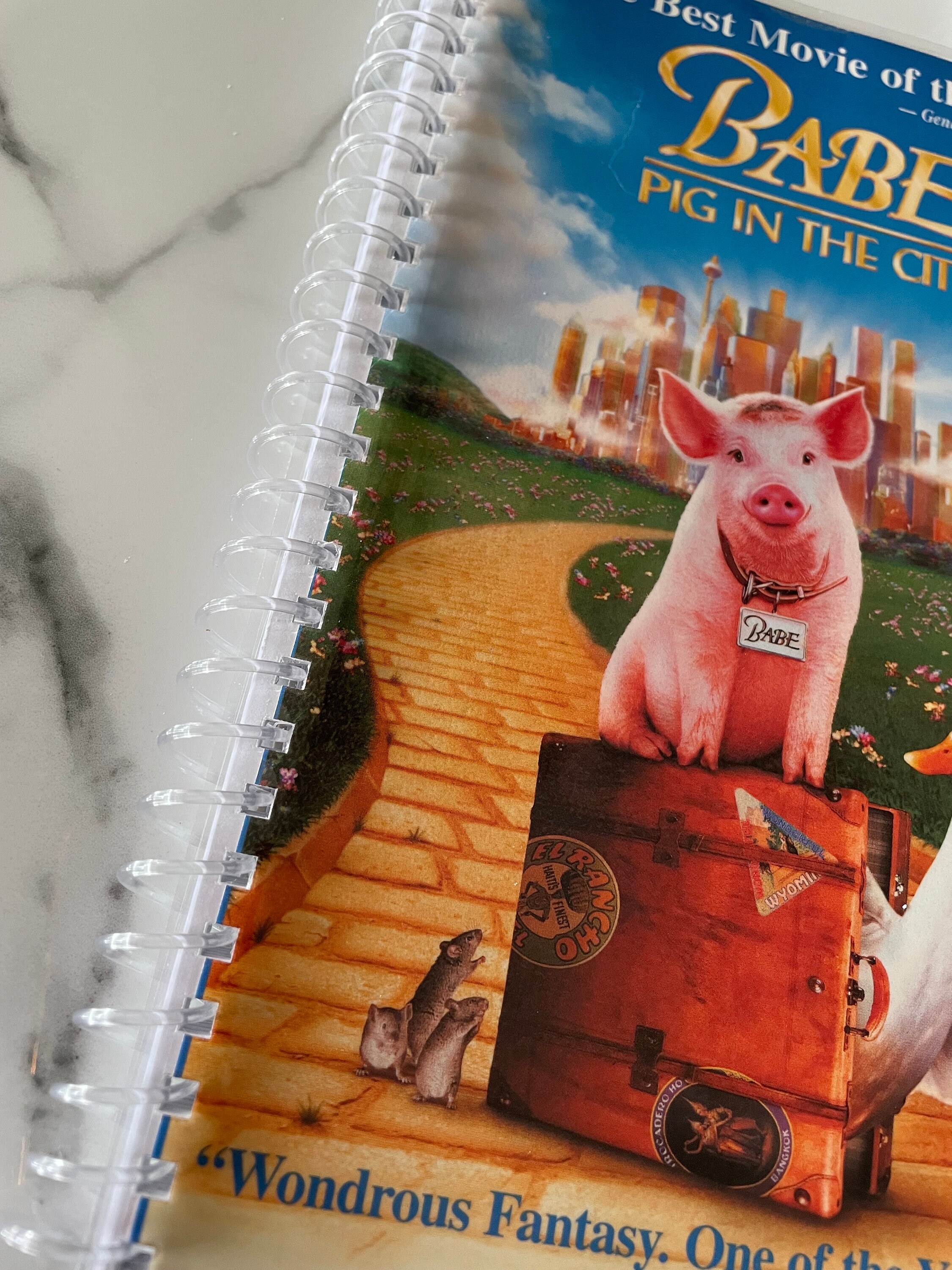 Babe Pig in the City Movie VHS Upcycled Spiral Bound Notebook Journal ...