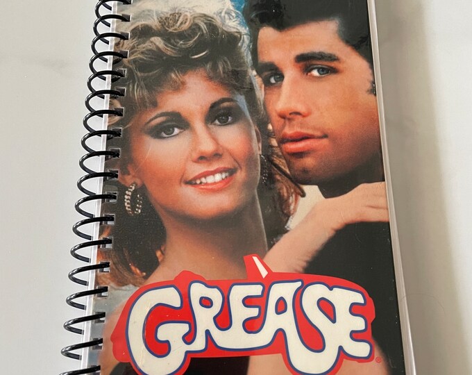 Grease Movie VHS Upcycled Spiral Bound Notebook Journal Vintage Olivia ...
