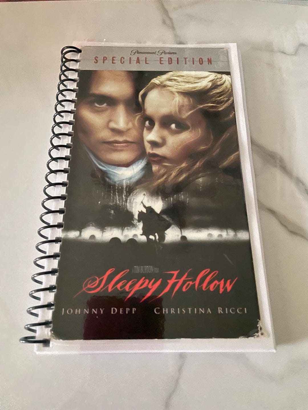 Tim Burton Sleepy Hollow Movie VHS Upcycled Spiral Bound Notebook ...