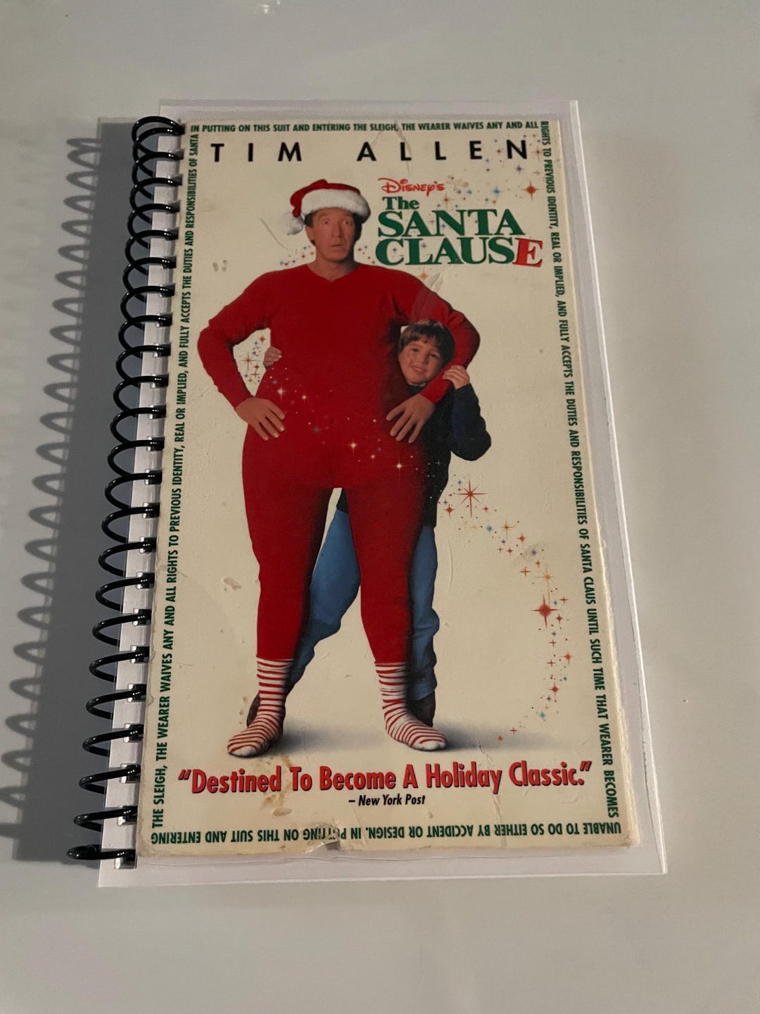 Disney A Santa Clause Movie VHS Video Upcycled Spiral Bound Notebook ...