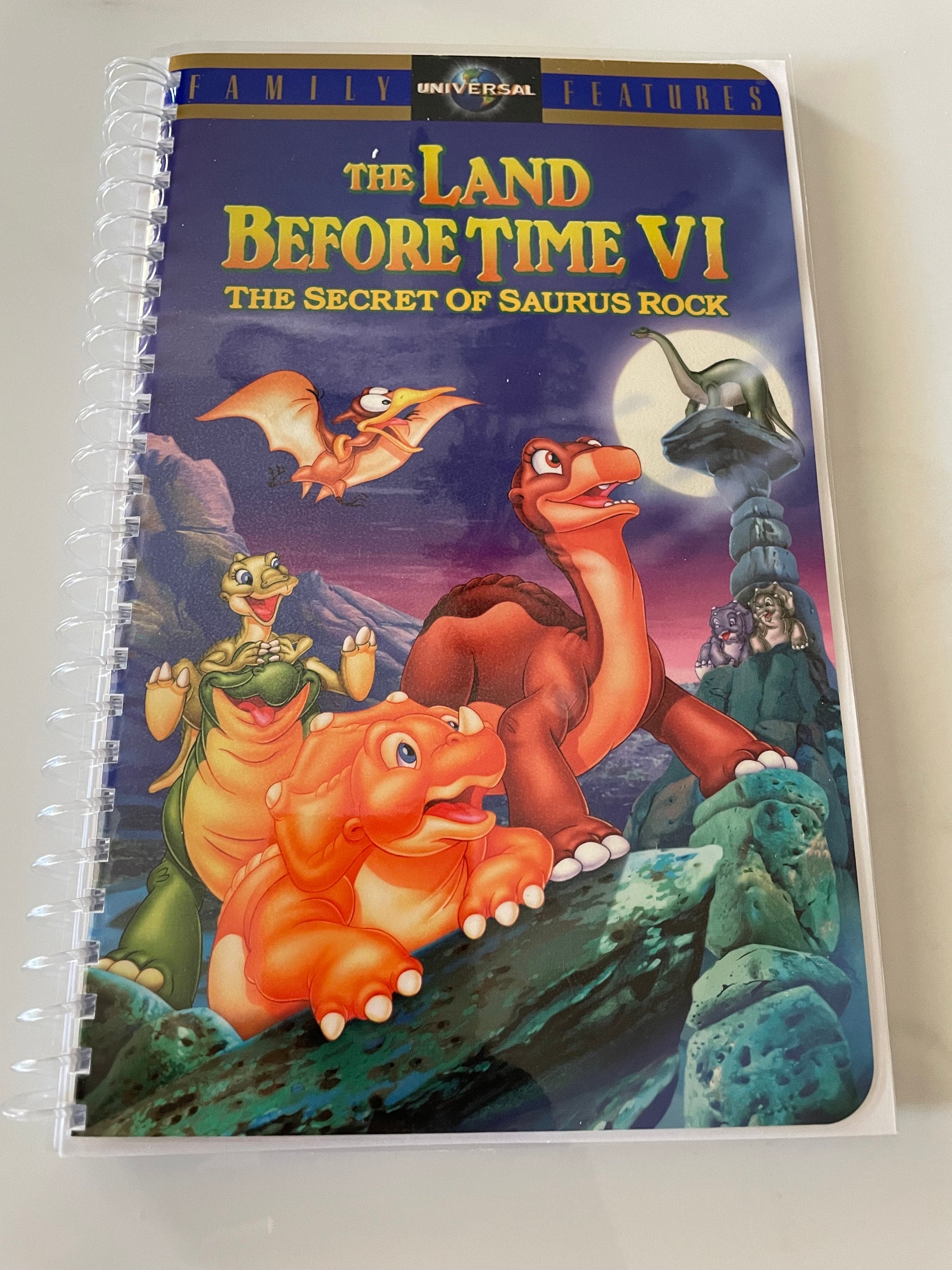 The Land Before Time VI the Secret of Saurus Rock VHS Upcycled Spiral Bound Notebook Journal ...