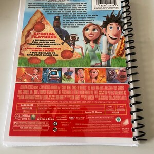 Cloudy With a Chance of Meatballs Movie DVD Upcycled Spiral Bound ...