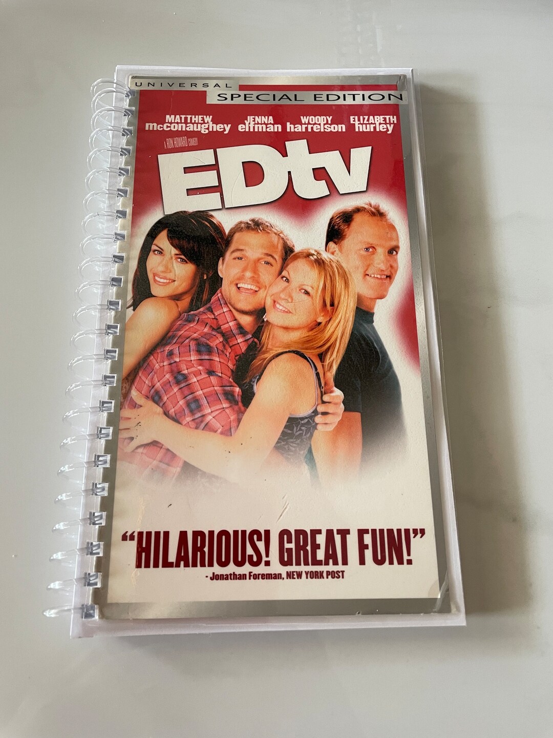 ED TV Movie VHS Upcycled Spiral Bound Notebook Journal Vintage Matthew ...