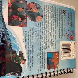 Disneys Mulan Animated 90s VHS Upcycled Spiral Bound Notebook Vintage ...