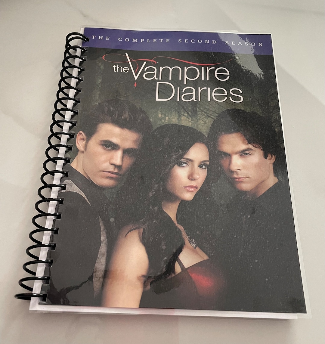 The Vampire Diaries Season 2 DVD Upcycled Spiral Bound Notebook Vintage ...