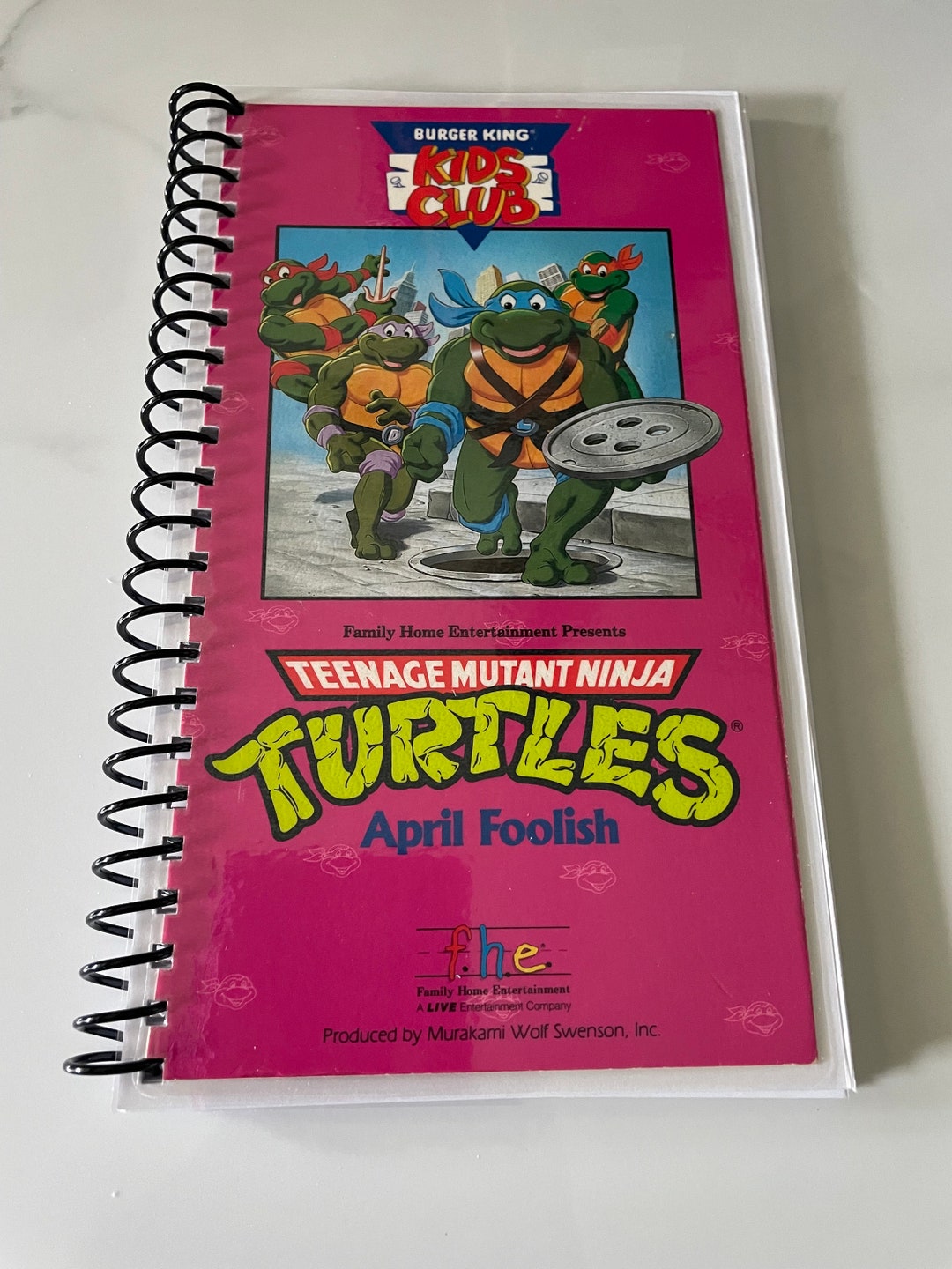 Teenage Mutant Ninja Turtles Cartoon TV Show Movie VHS Upcycled Spiral ...