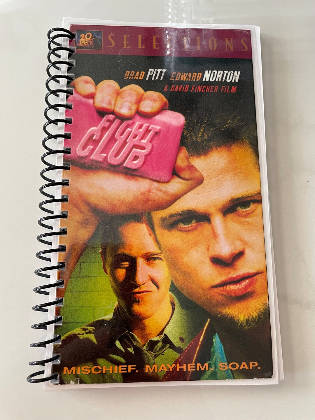 Fight Club 90s Movie VHS Upcycled Spiral Bound Notebook Journal Vintage ...