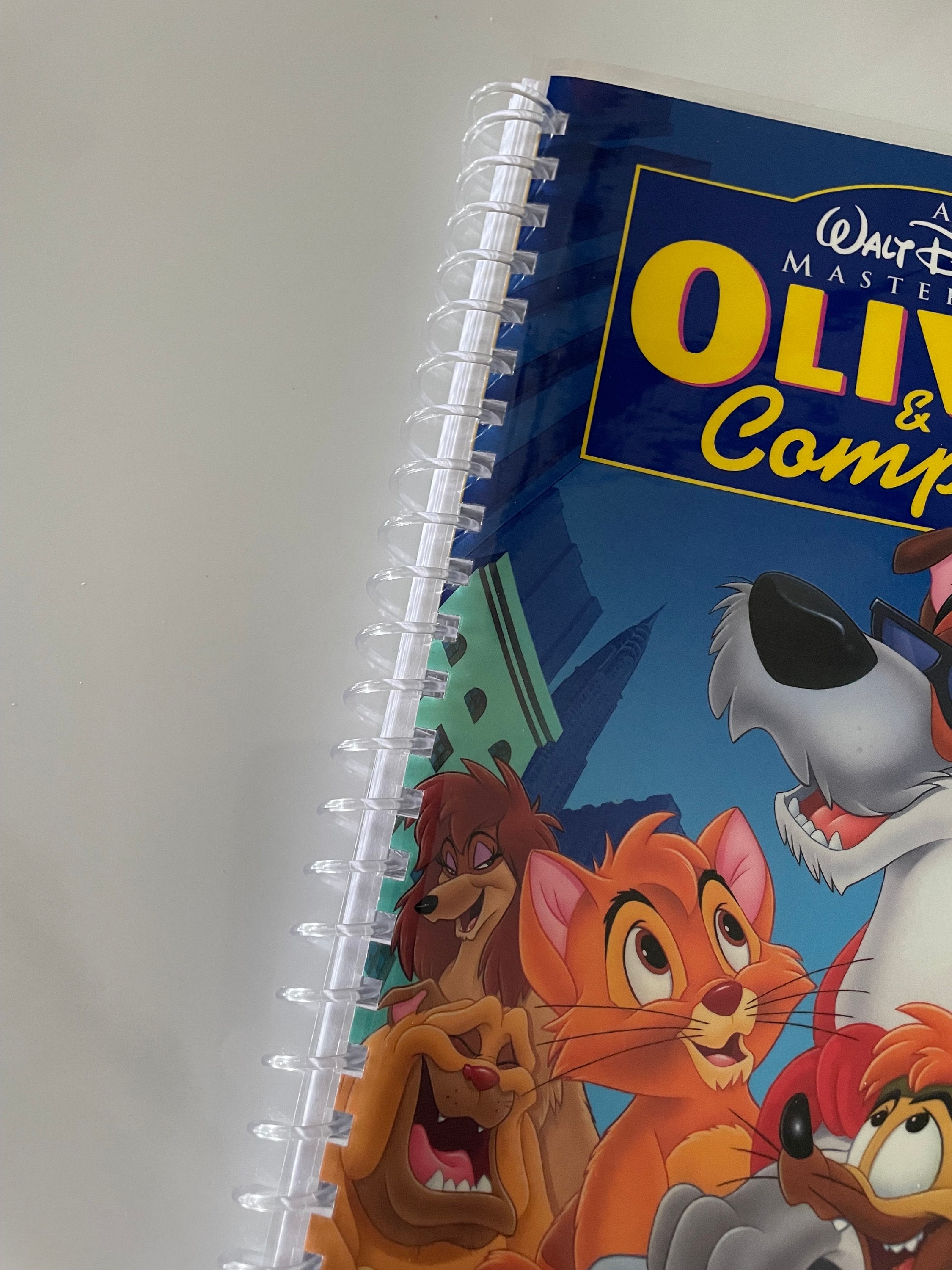 Walt Disney Oliver and Company Movie VHS Upcycled Spiral Bound Notebook ...