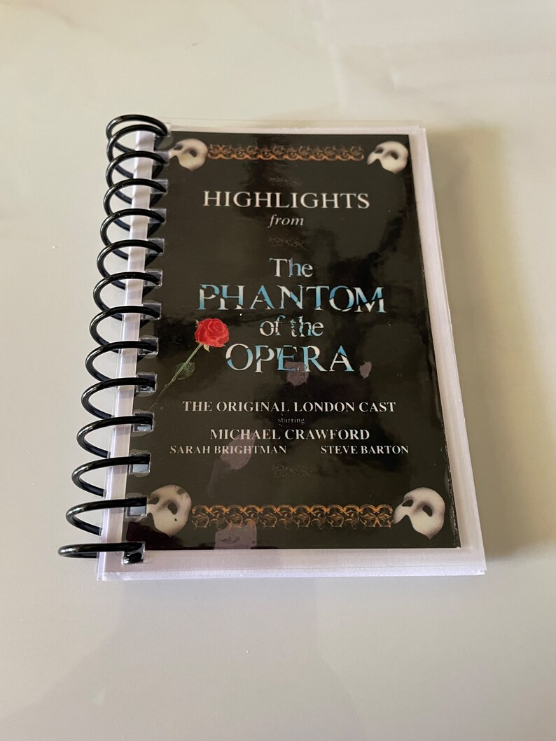 The Phantom of the Opera Original London Cast Upcycled Spiral Bound ...