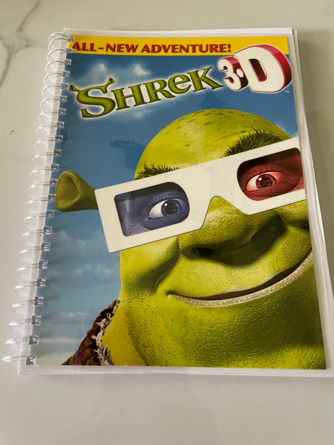 Shrek 3-D Movie DVD Upcycled Spiral Bound Notebook Journal Notepad ...
