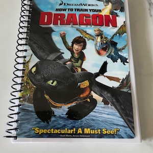 Dreamworks How to Train Your Dragon Movie DVD Upcycled Spiral Bound ...