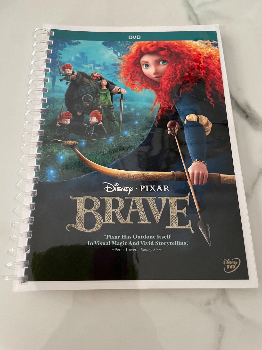 Disney Pixar Brave Movie DVD Upcycled Spiral Bound Notebook Journal ...