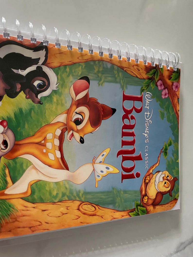Disneys Bambi Classic Animated Movie VHS Upcycled Spiral Bound Notebook ...