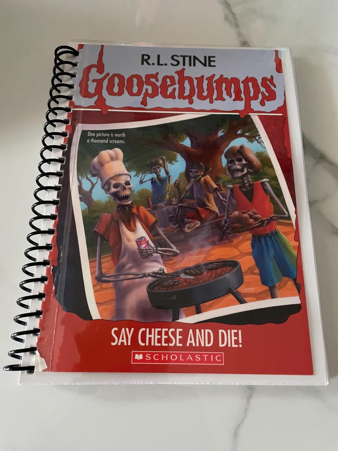 RL Stine Goosebumps Say Cheese and Die! Book Upcycled Spiral Bound ...