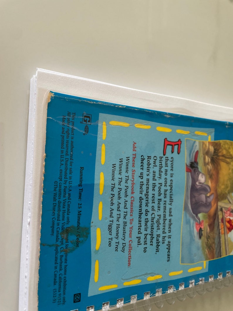 Disney Winnie the Pooh and a Day for Eeyore Movie VHS Upcycled Spiral ...